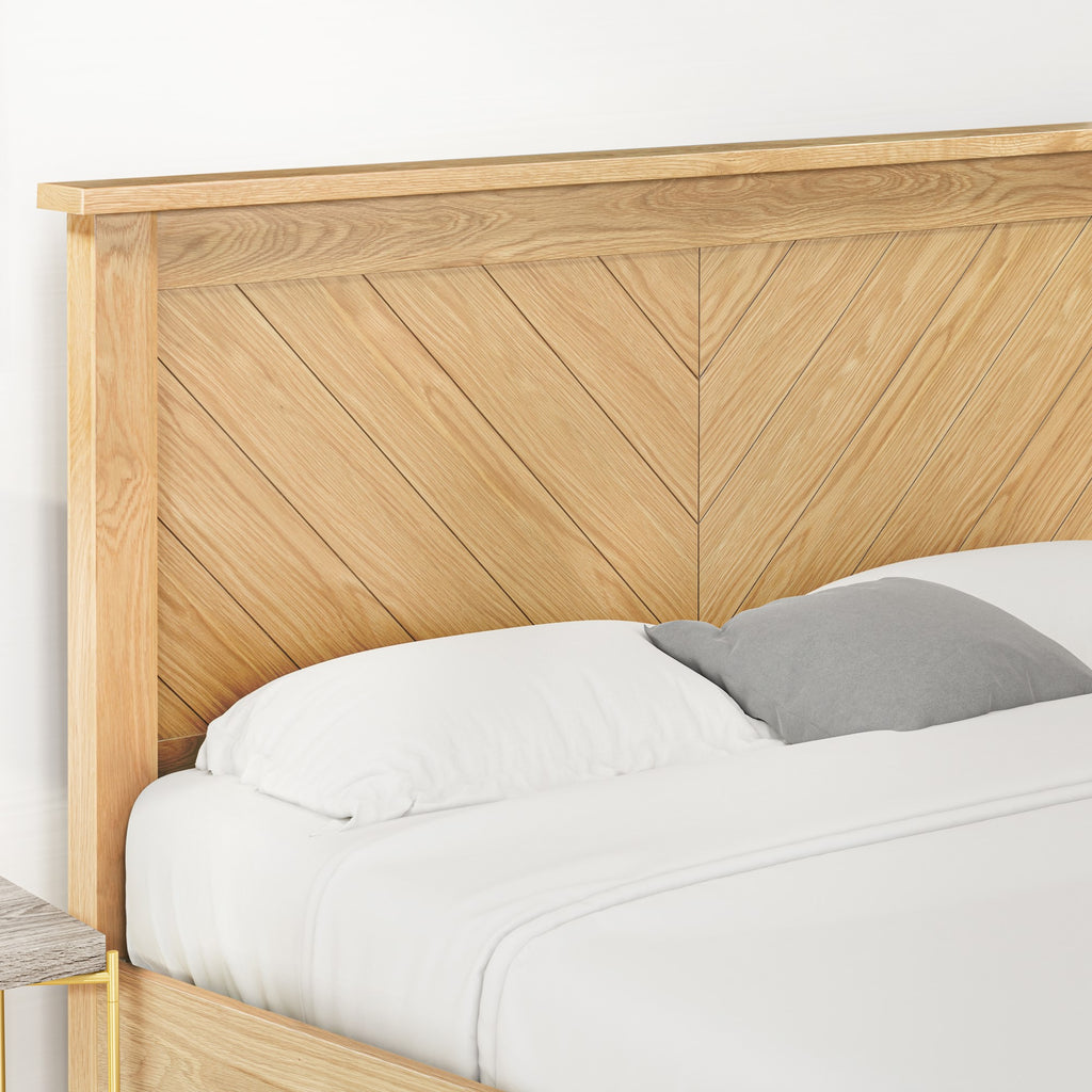 Chevron Oak Bedstead – The Bed Post