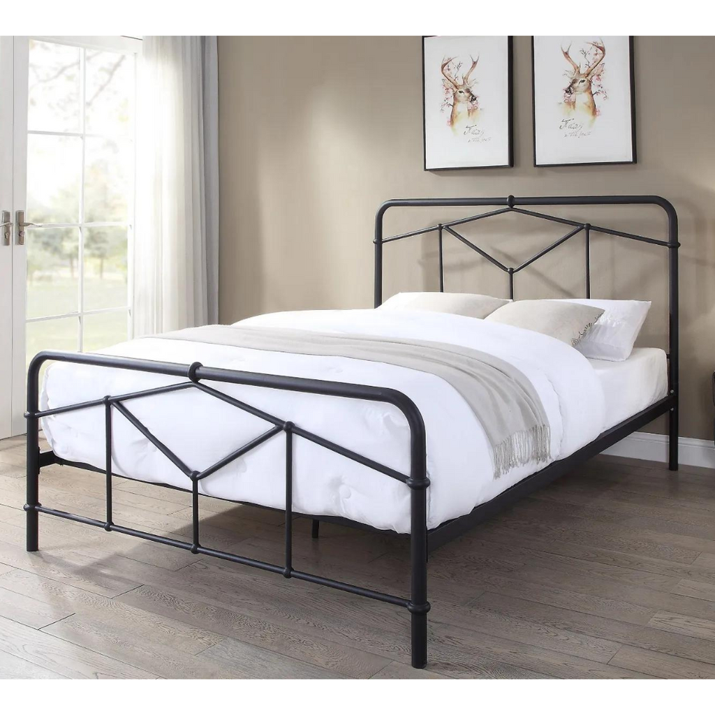 Verona Black Sandblasted bedframe – The Bed Post